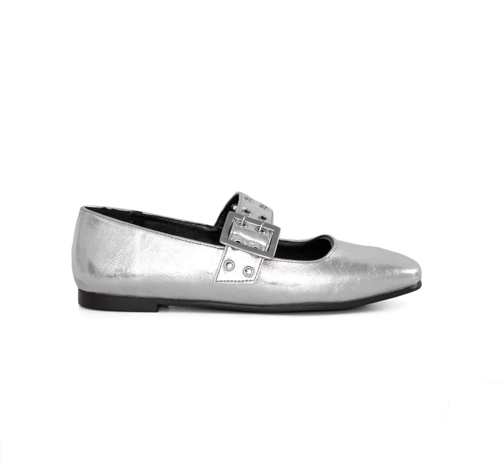 14025 Lady paulina Flats Gamora top 60 Plata - Zapaterias Candy
