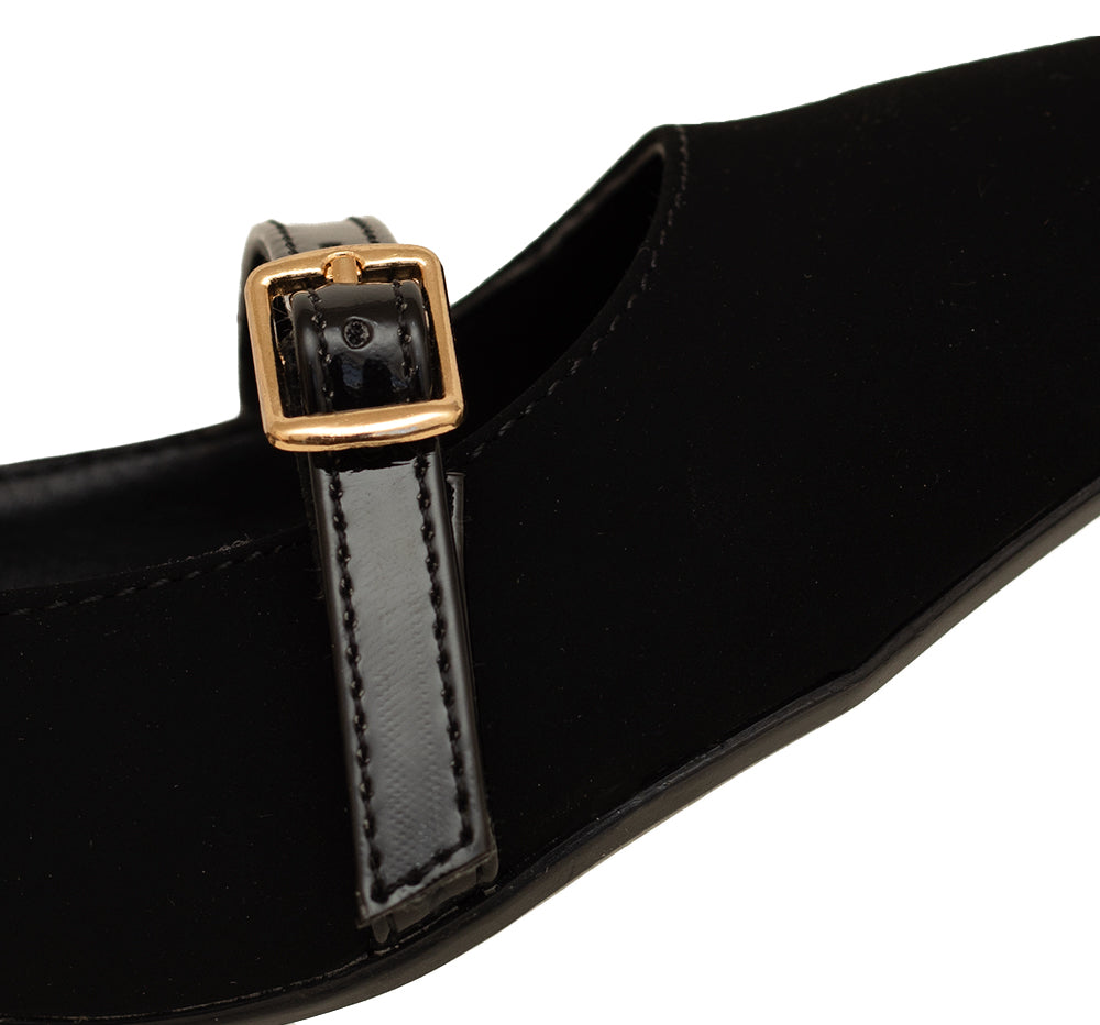 PL-01 Sarah studio Zapatilla baja Buck Negro - Zapaterias Candy