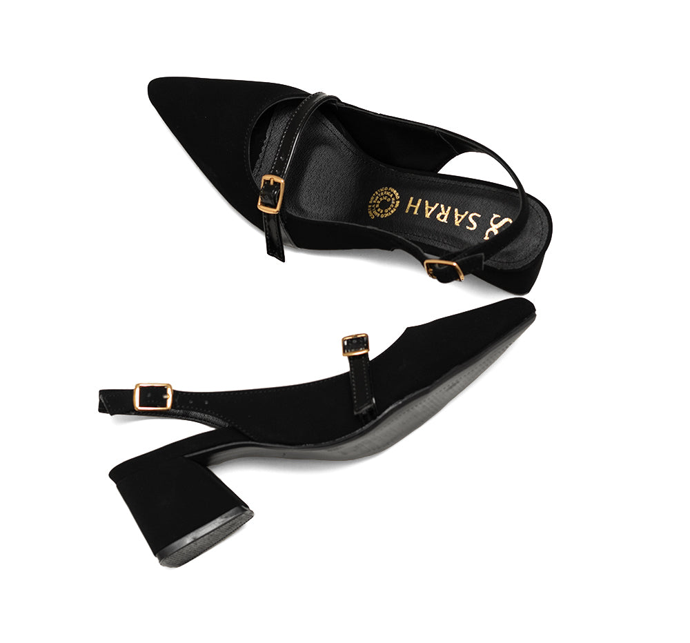 PL-01 Sarah studio Zapatilla baja Buck Negro - Zapaterias Candy